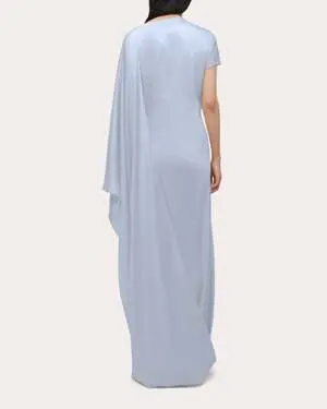 Simkhai Ora Satin Asymmetric Cape Gown
