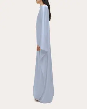 Simkhai Ora Satin Asymmetric Cape Gown