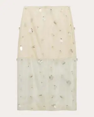 Simkhai Delilah Embellished Organza Midi Skirt