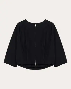 Simkhai Jess Pleated Faille Zip-up Jacket