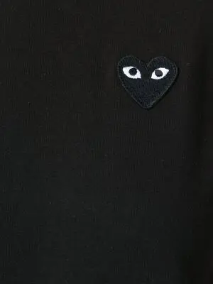 Play Comme Des Garcon Short-sleeved T-shirt With Heart Applique - Black