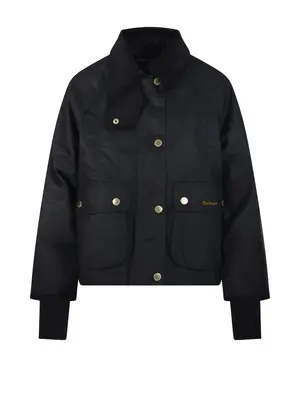 Barbour Cropped Beadnell Waxed Jacket - Black