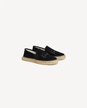 Kenzo Signature Espadrilles In Canvas - Black