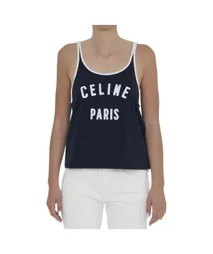 Celine Paris Cotton Jersey Tank Top