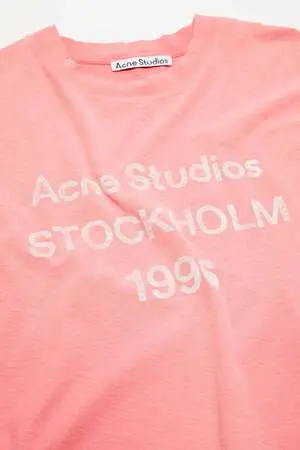 Acne Studios Sprayed 1996 Logo T-shirt - Tango Pink