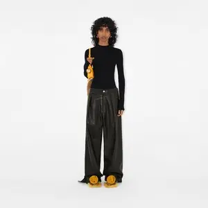 Burberry Ribbed-knit Jumper With Equestrian Knight Logo - Black