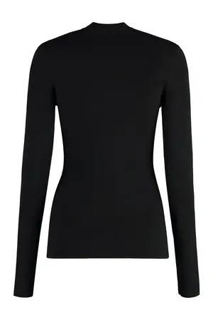 Burberry Ribbed-knit Jumper With Equestrian Knight Logo - Black