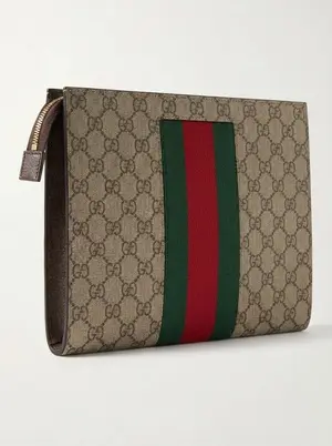 Gucci Web Gg Supreme Wash Bag - Green