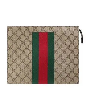 Gucci Web Gg Supreme Wash Bag - Green