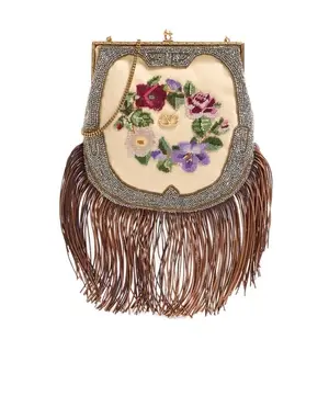 Valentino Garavani Embroidered Tassel Shoulder Bag