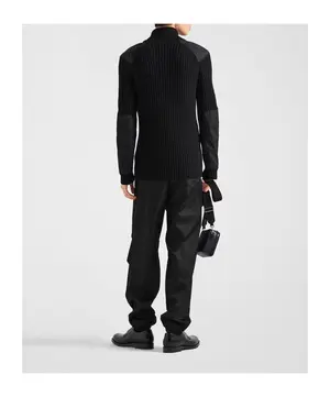 Prada Triangle-logo Mid-rise Tapered-leg Trousers