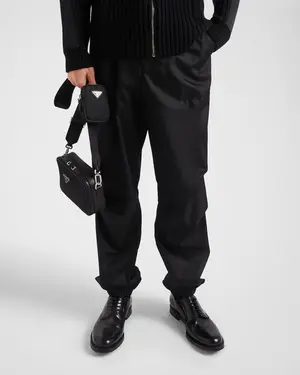 Prada Triangle-logo Mid-rise Tapered-leg Trousers