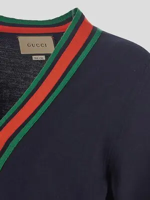 Gucci Wool Knitted Cardigan With Classic Stripes