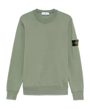 Stone Island Compass Patch Crewneck Sweatshirt - Moss Green