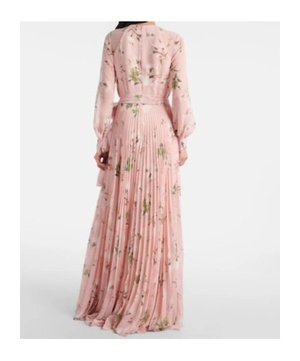 Erdem Floral Pleated Voile Gown