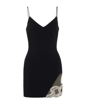 David Koma Chain-embellished Minidress - Black