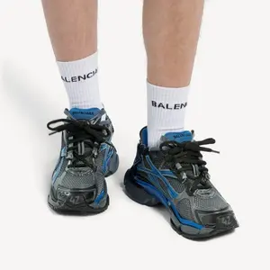 Balenciaga Runner Gradient Mesh Sneaker In Black/blue/grey