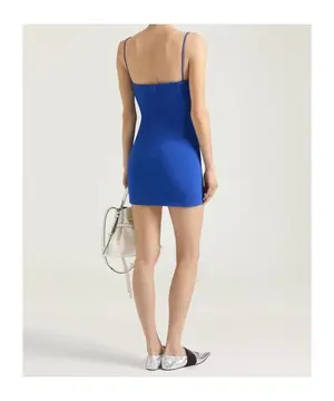 Givenchy Sliced Mini Dress In Crepe Cady - Royal Blue