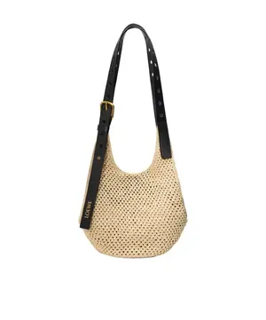 Loewe Small Perforated Shoulder Bag - Natural/black