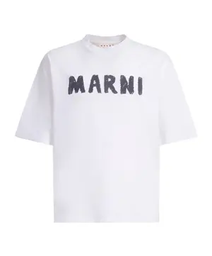Marni Logo Printed Crewneck T-shirt - White