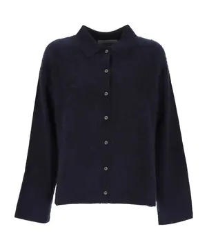 Soft Goat Long-sleeved Knitwear - Navy Blue