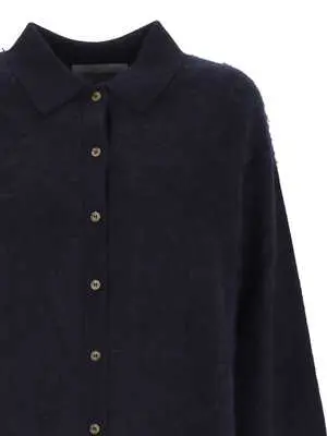 Soft Goat Long-sleeved Knitwear With Button Closure