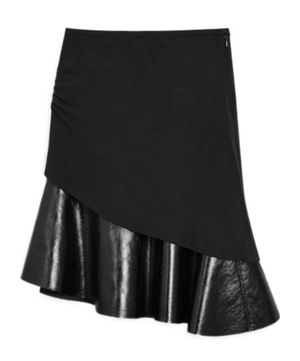 IRO PARIS Leather Ruffle Skirt