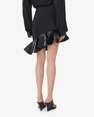 IRO PARIS Leather Ruffle Skirt