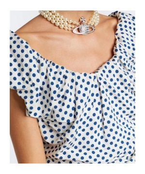 VIVIENNE WESTWOOD Ginnie Amber Draped Polka-dot Mini Dress