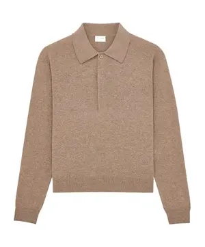 Saint Laurent Long-sleeved Polo Shirt - Taupe