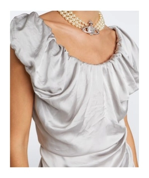 VIVIENNE WESTWOOD Ginnie Amber Draped Mini Dress - Grey