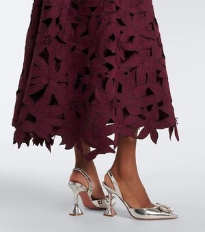 Simkhai Floral Guipure Lace Cocktail Dress - Wine Red