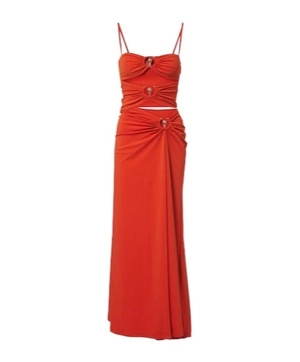 Christopher Esber Orbit Gathered Cutout Maxi Dress - Red