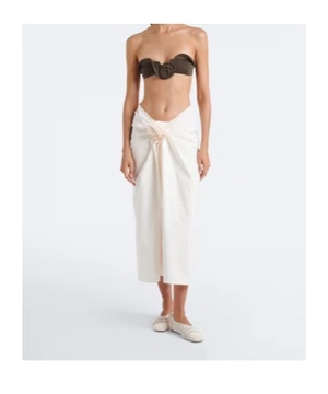 Magda Butrym Draped Cotton Maxi Skirt - White