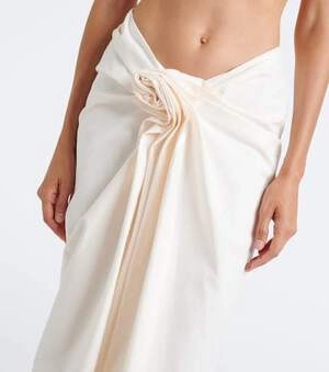 Magda Butrym Draped Cotton Maxi Skirt - White