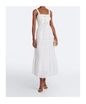 Ulla Johnson Constance Broderie Anglaise Midi Dress - White