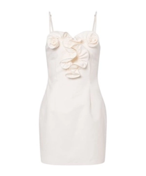 Magda Butrym Floral-appliqué Cotton Minidress - White