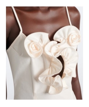 Magda Butrym Floral Appliqué Cotton Mini Dress - White