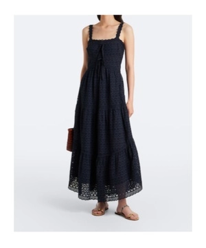 Ulla Johnson Constance Broderie Anglaise Cotton Midi Dress - Blue