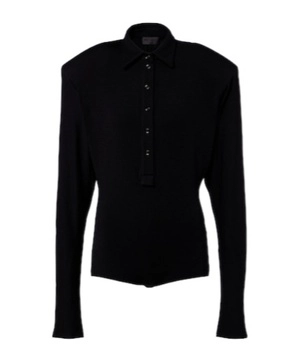 MUGLER Wool-blend Polo Sweater