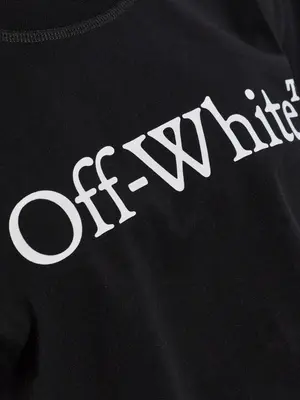 Off-White Crew Neck T-shirt With Logo Print - Black
