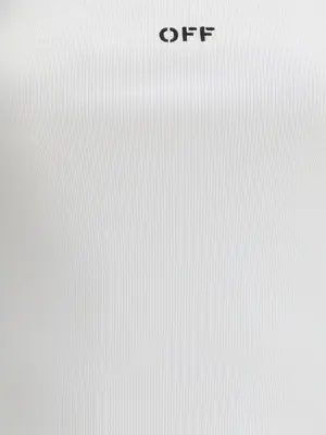 Off-White Ribbed Crew Neck Vest - White