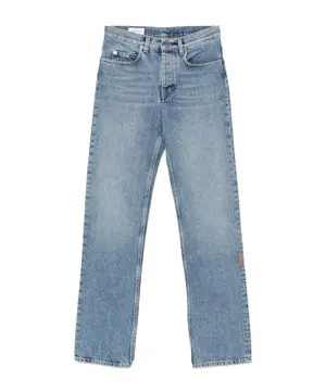 Off-White Logo Patch Straight Leg Jeans