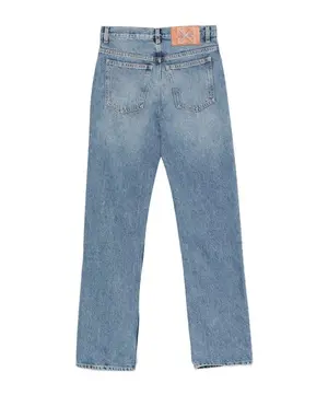 Off-White Logo Patch Straight Leg Jeans