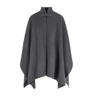RÓHE Stand-collar Cape With Chinese Knotted Closures - Dark Gray