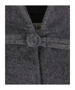 RÓHE Stand-collar Cape With Chinese Knotted Closures - Dark Gray