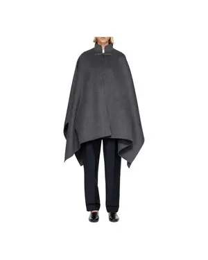 RÓHE Stand-collar Cape With Chinese Knotted Closures - Dark Gray