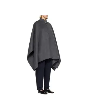 RÓHE Stand-collar Cape With Chinese Knotted Closures - Dark Gray