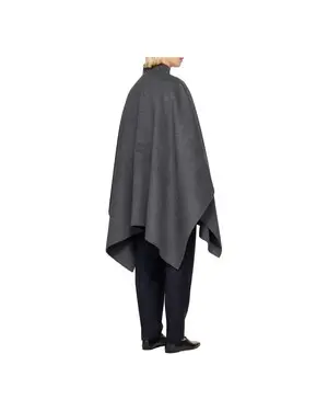 RÓHE Stand-collar Cape With Chinese Knotted Closures - Dark Gray