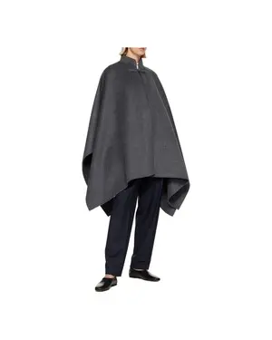 RÓHE Stand-collar Cape With Chinese Knotted Closures - Dark Gray